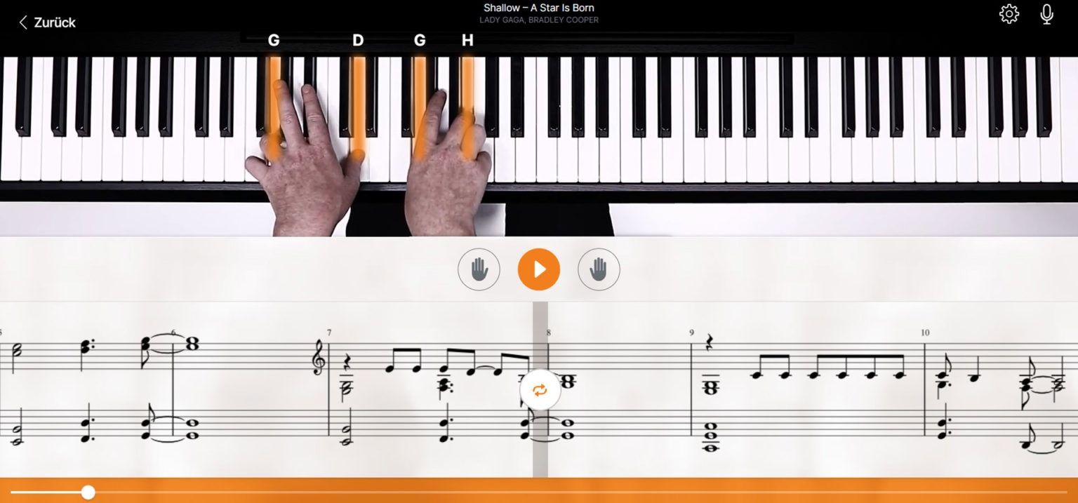 Shallow von Lady Gaga / Bradley Cooper: Klaviernoten (PDF)