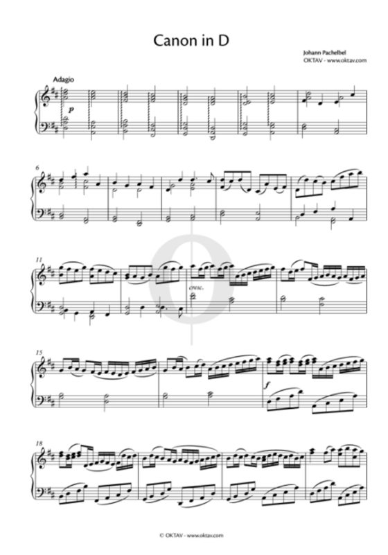 Kanon in D von Pachelbel: So findest du Noten fürs Klavier (PDF)