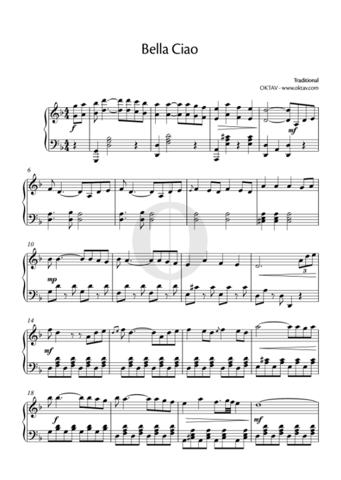 Bella Ciao: Noten für Klavier - leichte Versionen (PDF) Bella Ciao: Noten für Klavier - leichte Versionen (PDF)