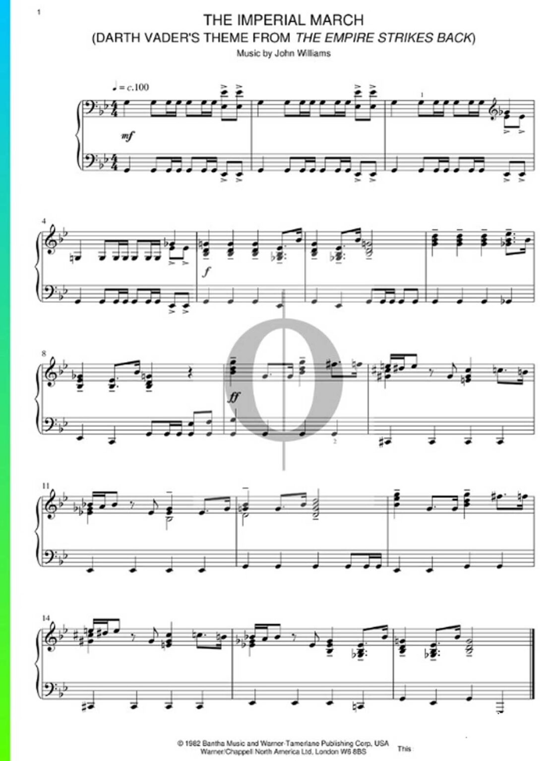 The Imperial March (Star Wars): Noten für Klavier (PDF)