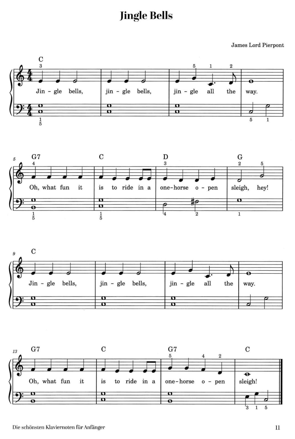 Jingle Bells: So findest du einfache Noten fürs Klavier (PDF)