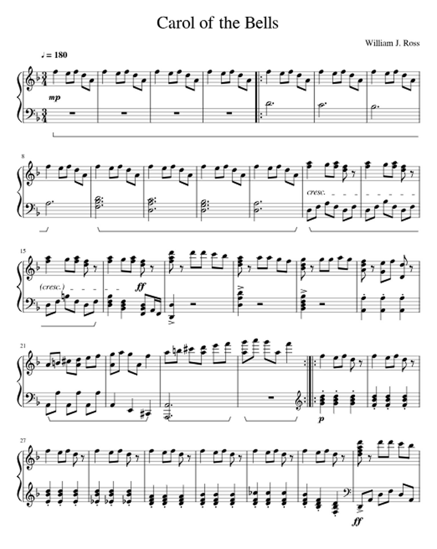 Carol of the Bells: So findest du einfache Noten fürs Klavier (PDF)