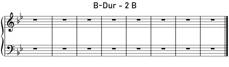 B-Dur Tonleiter auf dem Klavier spielen – Noten und Übungen - E-Piano Test