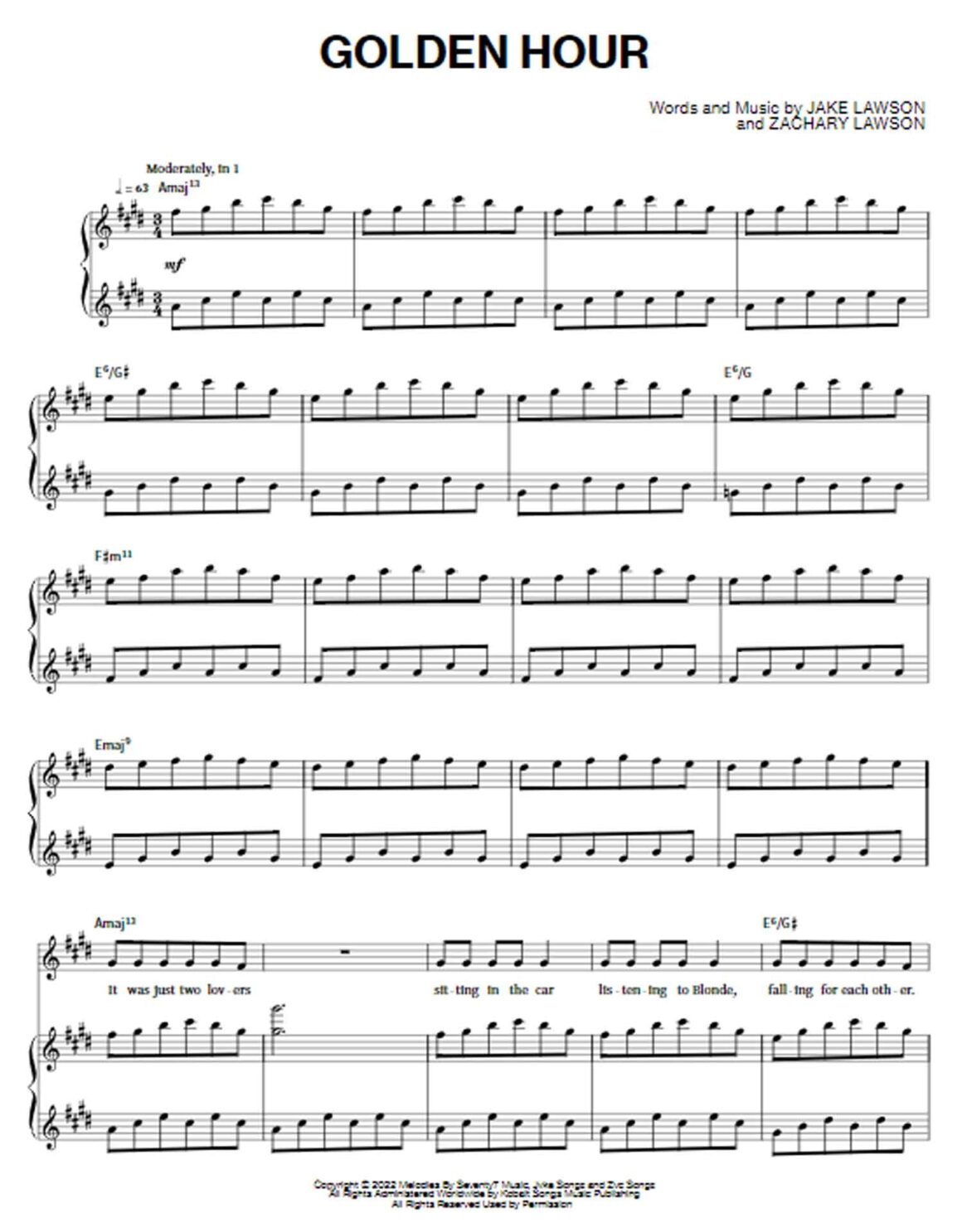 Golden Hour von JVKE: So findest du einfache Piano Noten (PDF)